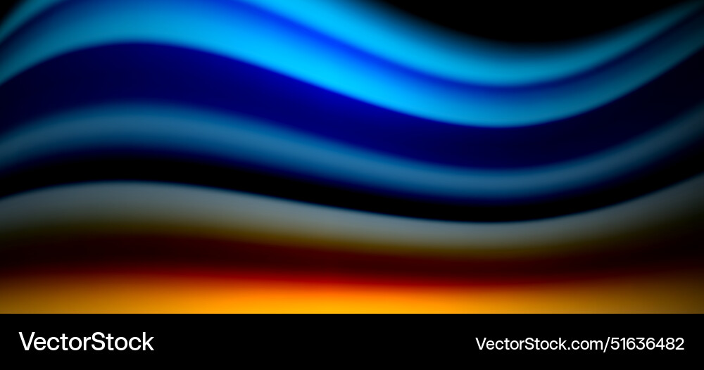 Rainbow color wave lines on black techno Vector Image