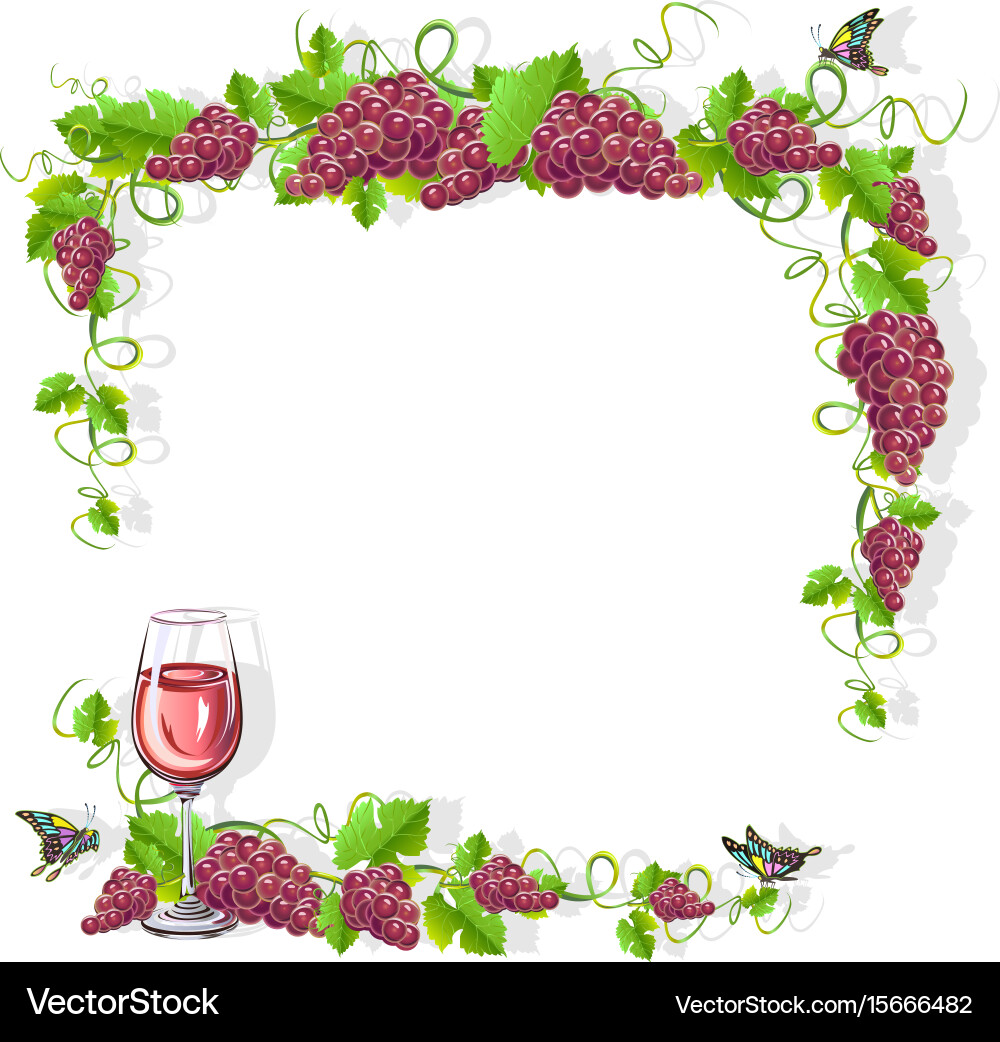 Wine frame free Royalty Free Vector Image - VectorStock