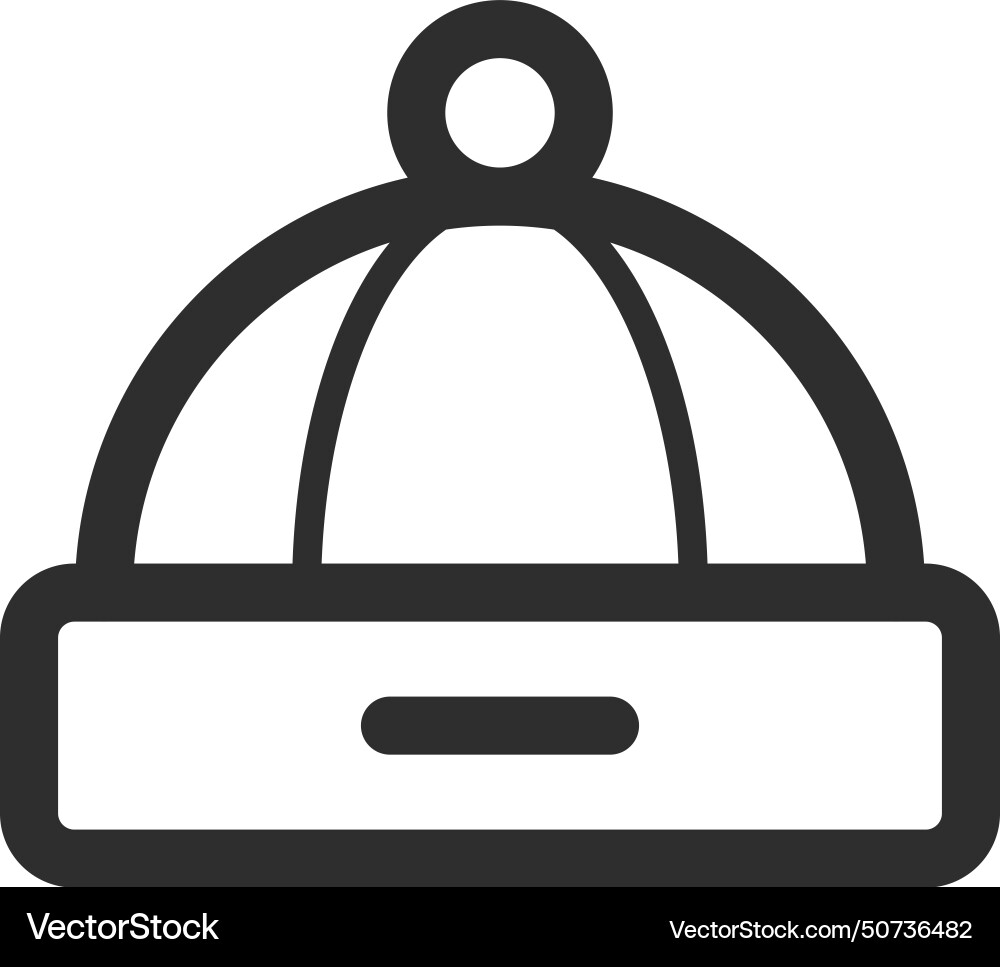 Winter hat line icon cold outdoor cap Royalty Free Vector