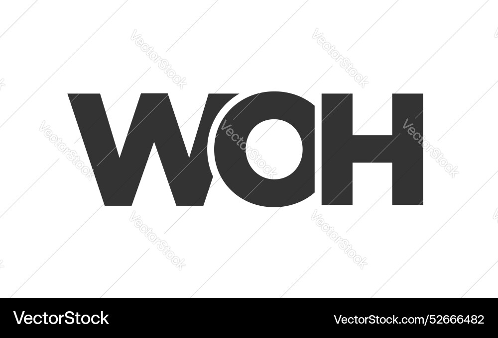 Woh logo design template with strong and modern Vector Image