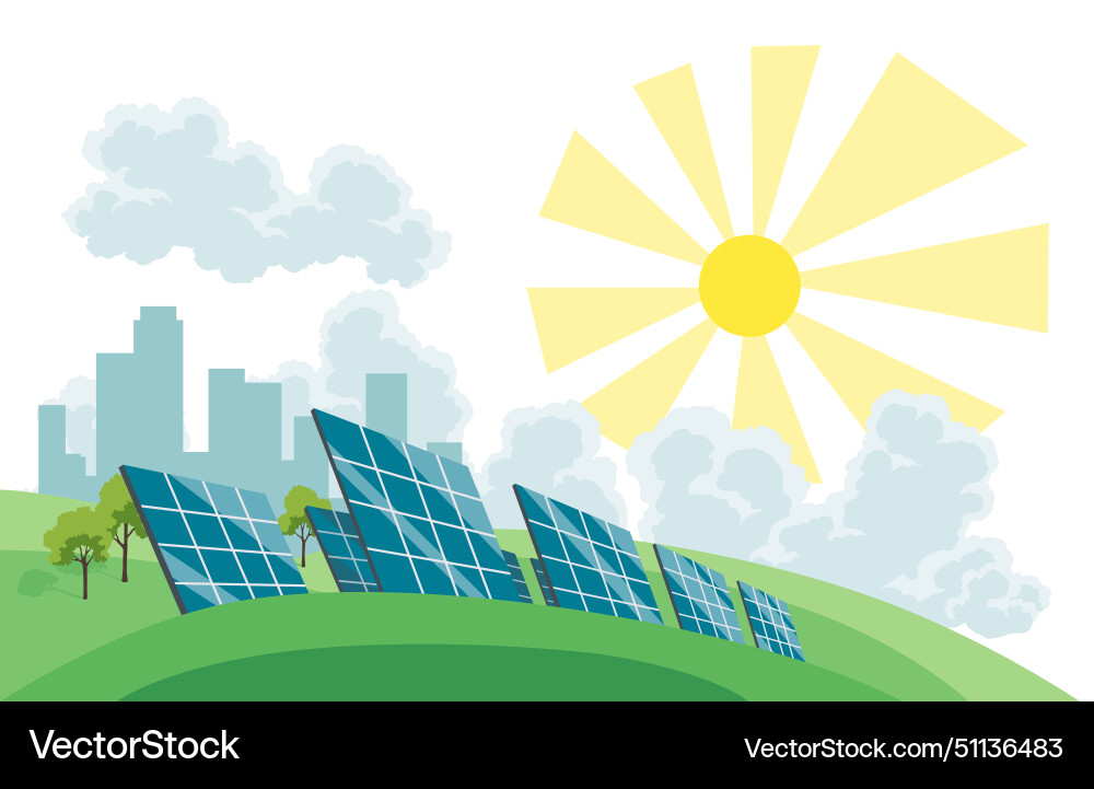 Clean electric energy concept renewable Royalty Free Vector