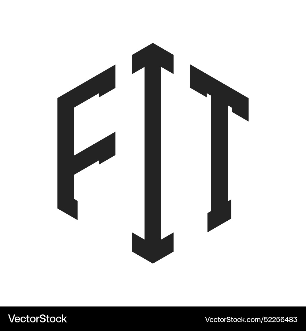 Fit logo design initial letter monogram Royalty Free Vector