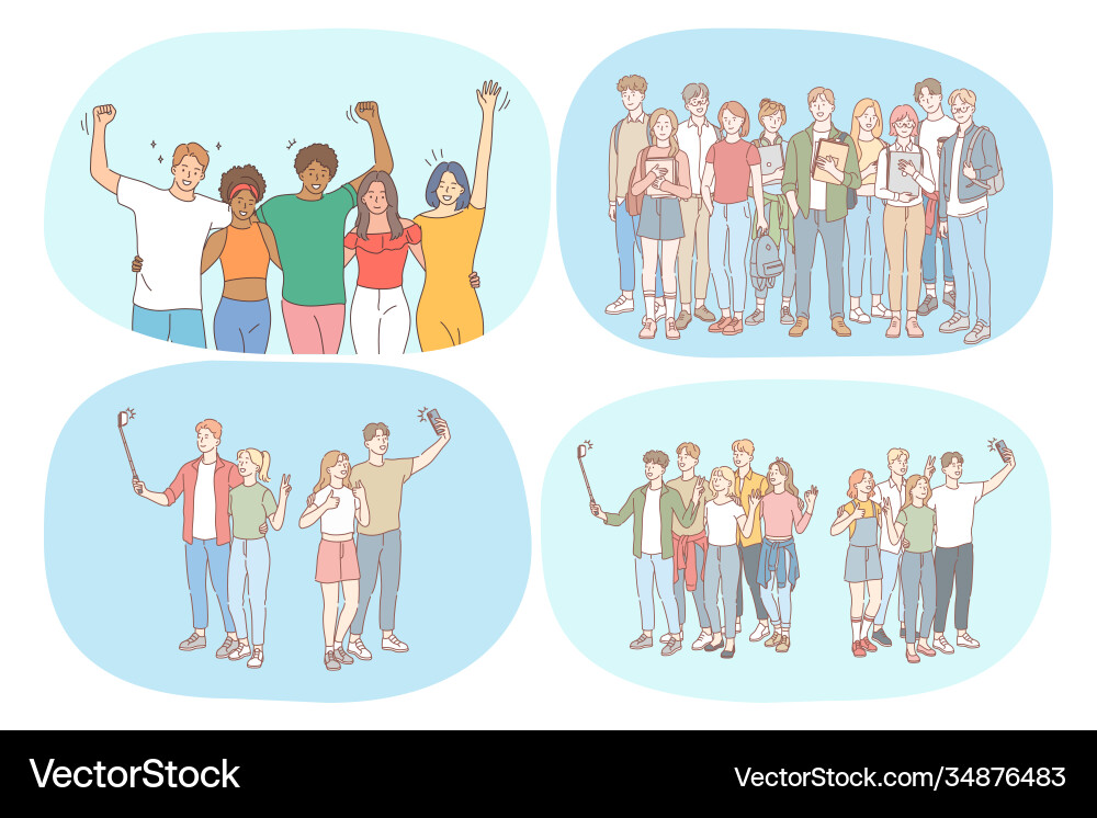 Friendship students communication mates Royalty Free Vector