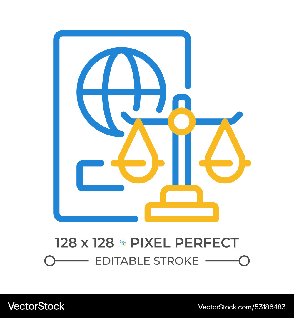 Immigration law two color line icon Royalty Free Vector