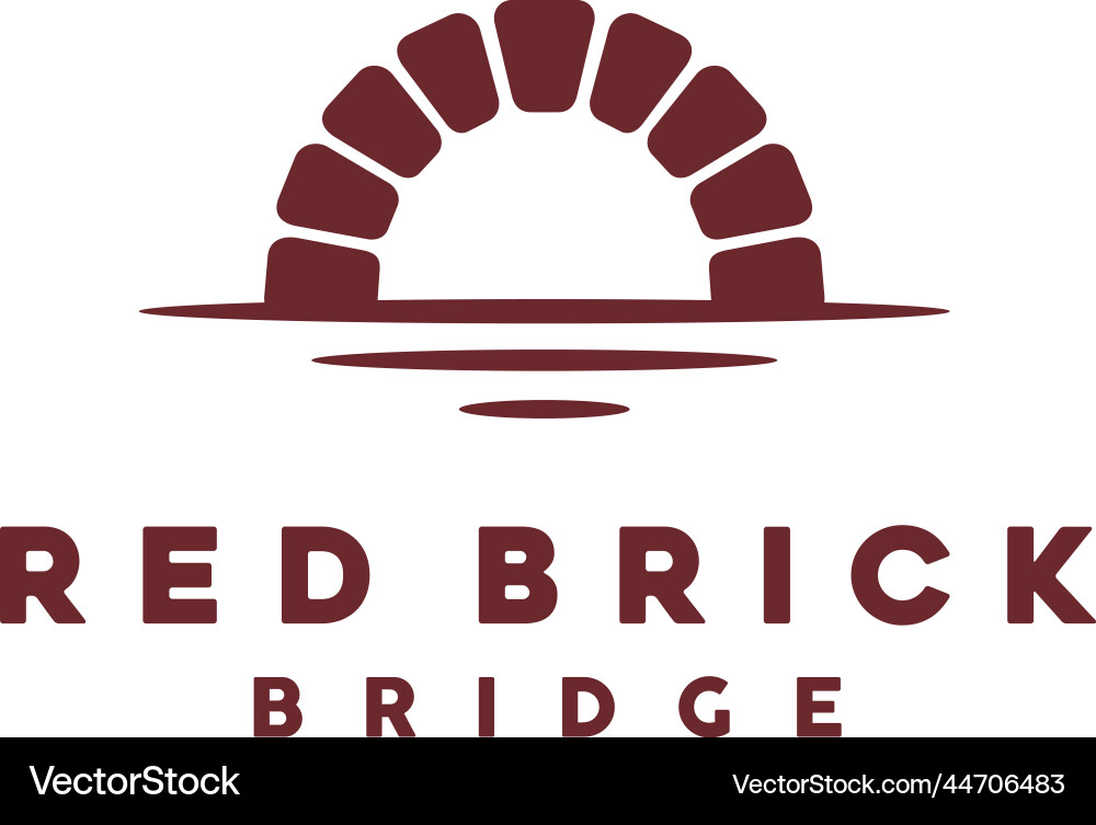 Keystone canal waterway brick river bridge logo Vector Image