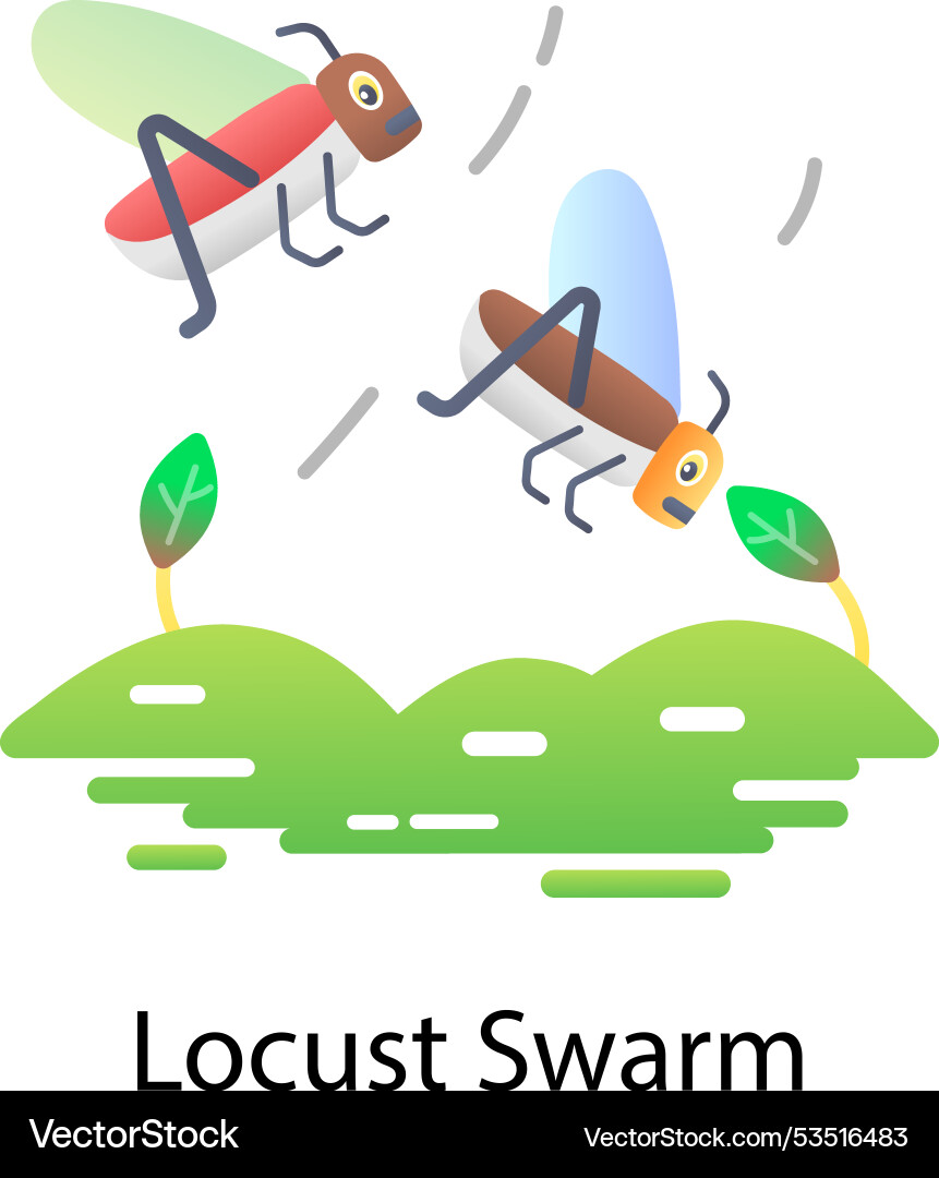 Locust swarm Royalty Free Vector Image - VectorStock