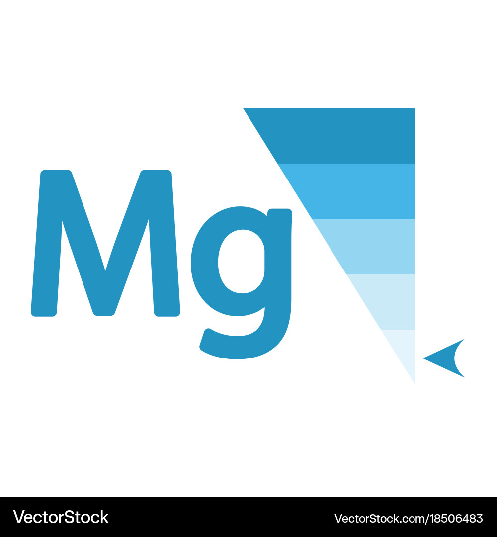 Magnesium content indicator sign Royalty Free Vector Image