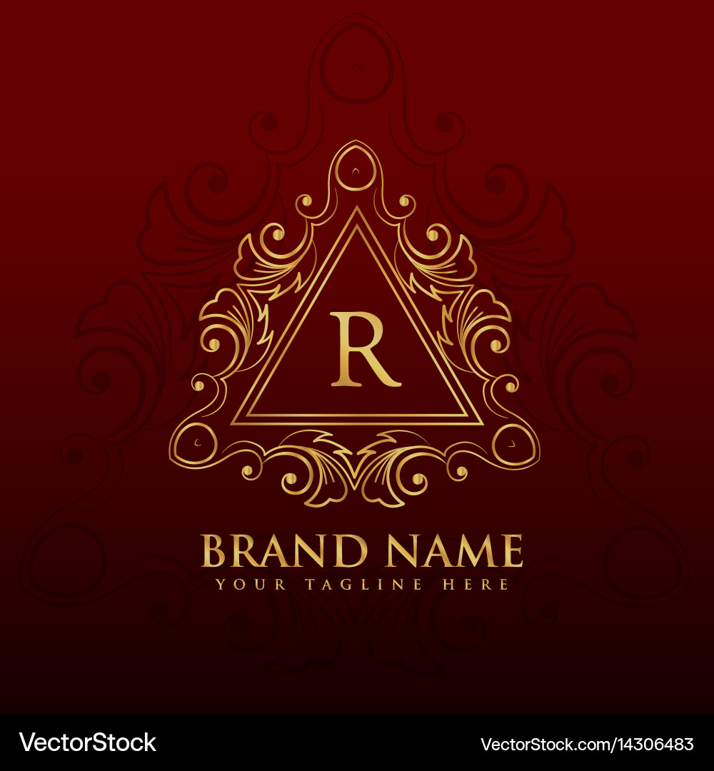 Monogramm Rahmen Logo Design für Buchstaben r Vektorbild