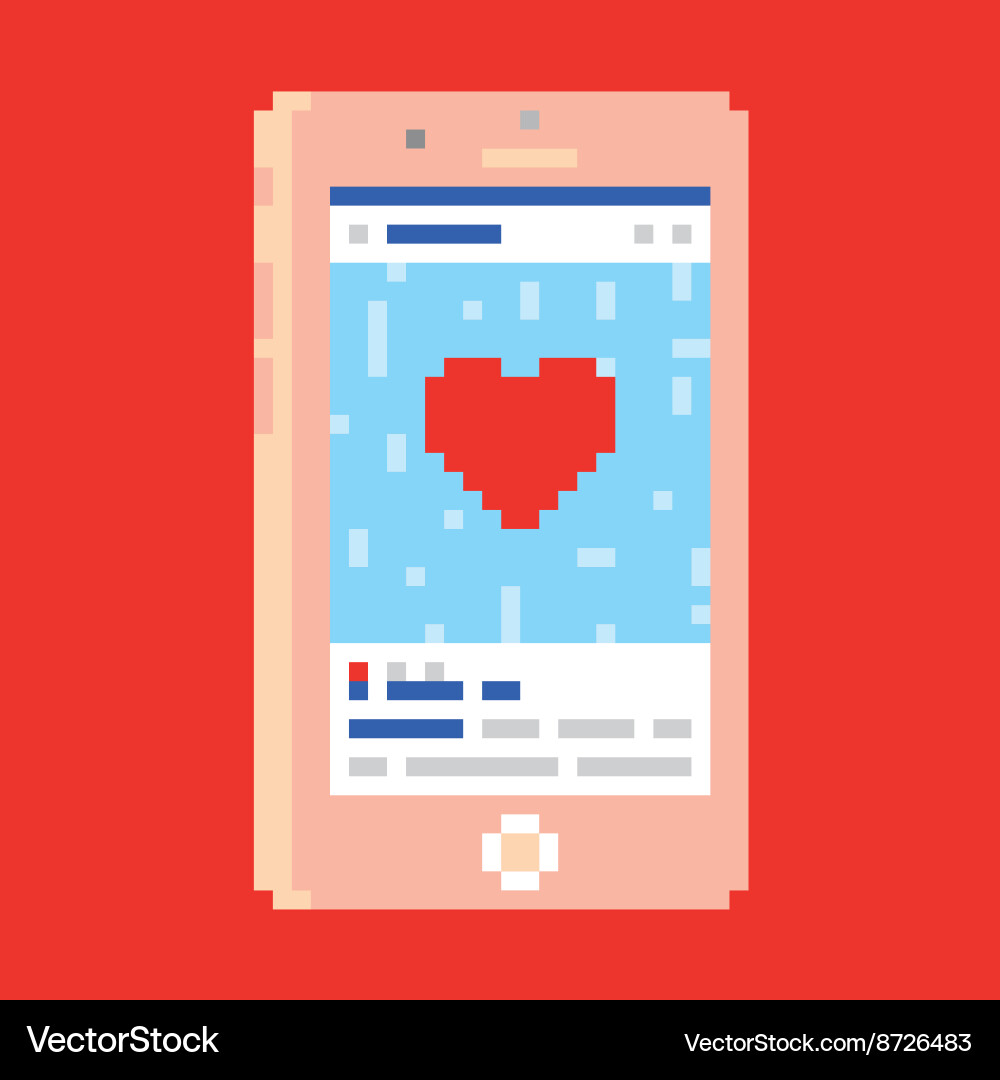 Pixel art style smartphone gadget isolated Vector Image