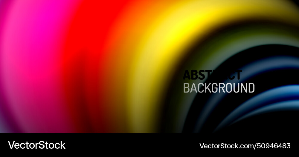 Rainbow color wave lines on black techno Vector Image