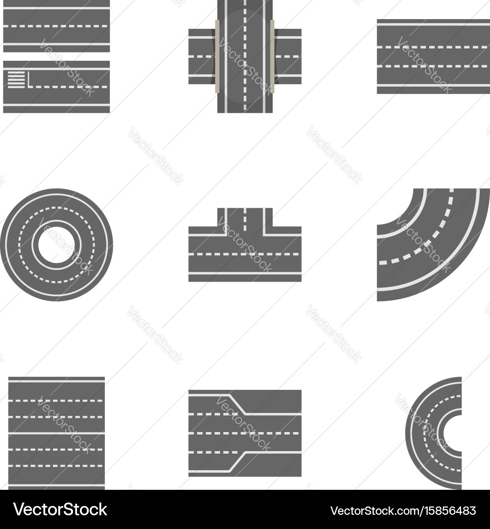 Road constructor icons set cartoon style Vector Image