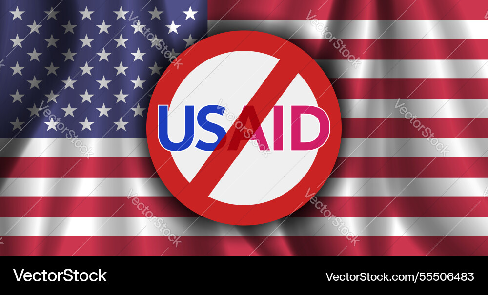 Round prohibitory sign inscription usaid Vector Image