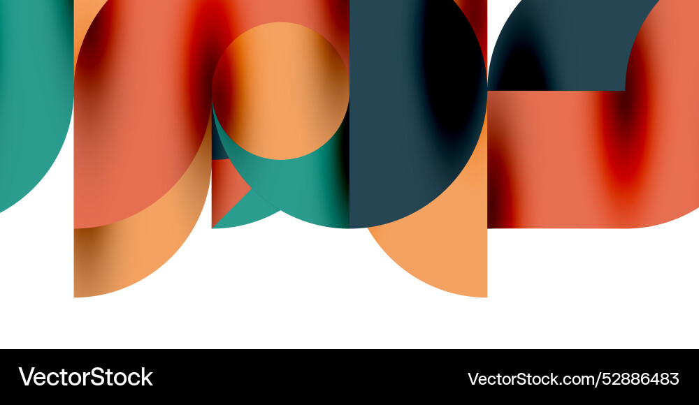 Tech minimal circular shapes geometric art Vector Image