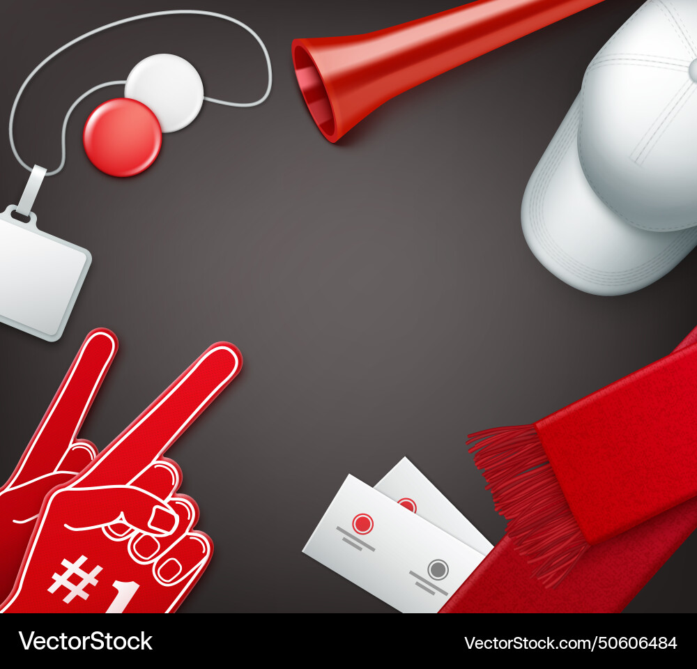 Attributes of the fans Royalty Free Vector Image