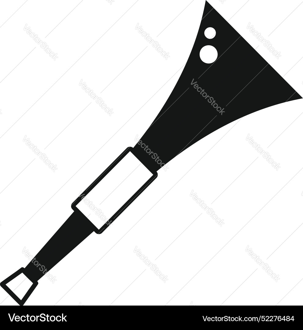 Black and white of a handheld horn Royalty Free Vector Image