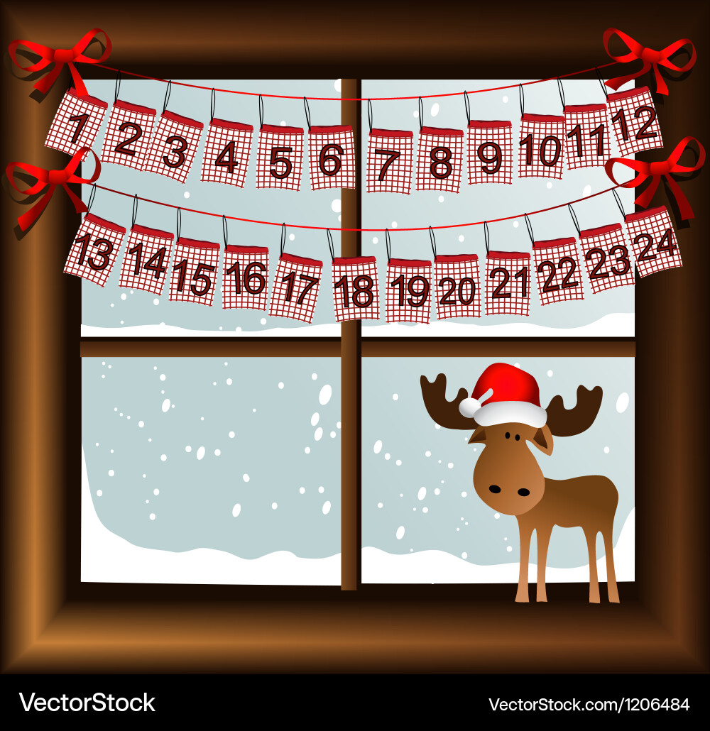Christmas calendar Royalty Free Vector Image - VectorStock