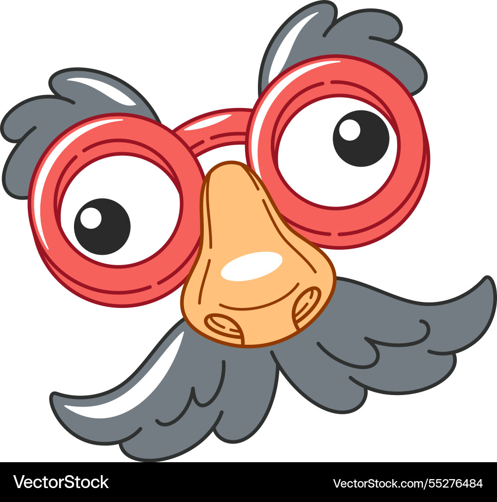 Comic nose disguise folly accessory Royalty Free Vector