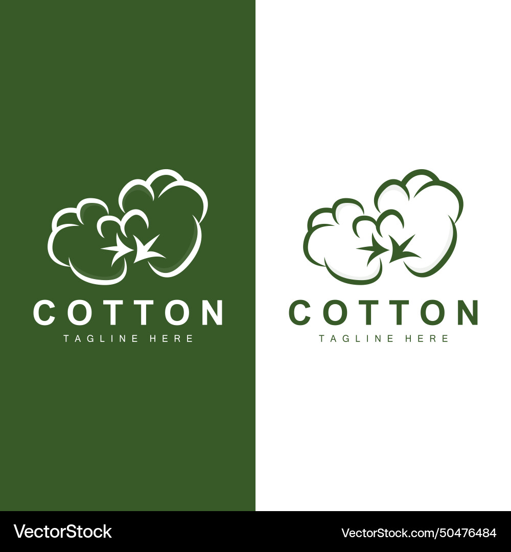 Cotton logo plant design templet symbol Royalty Free Vector
