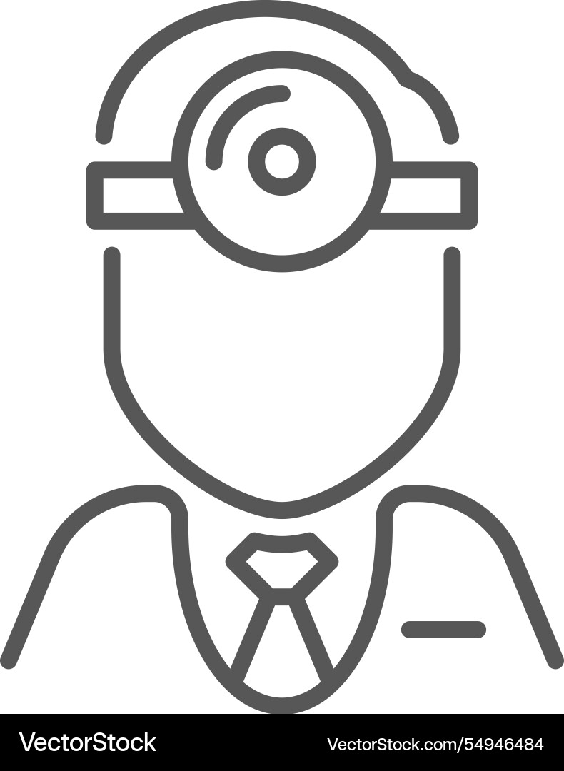 Doctor wearing a headlamp and tie representing Vector Image