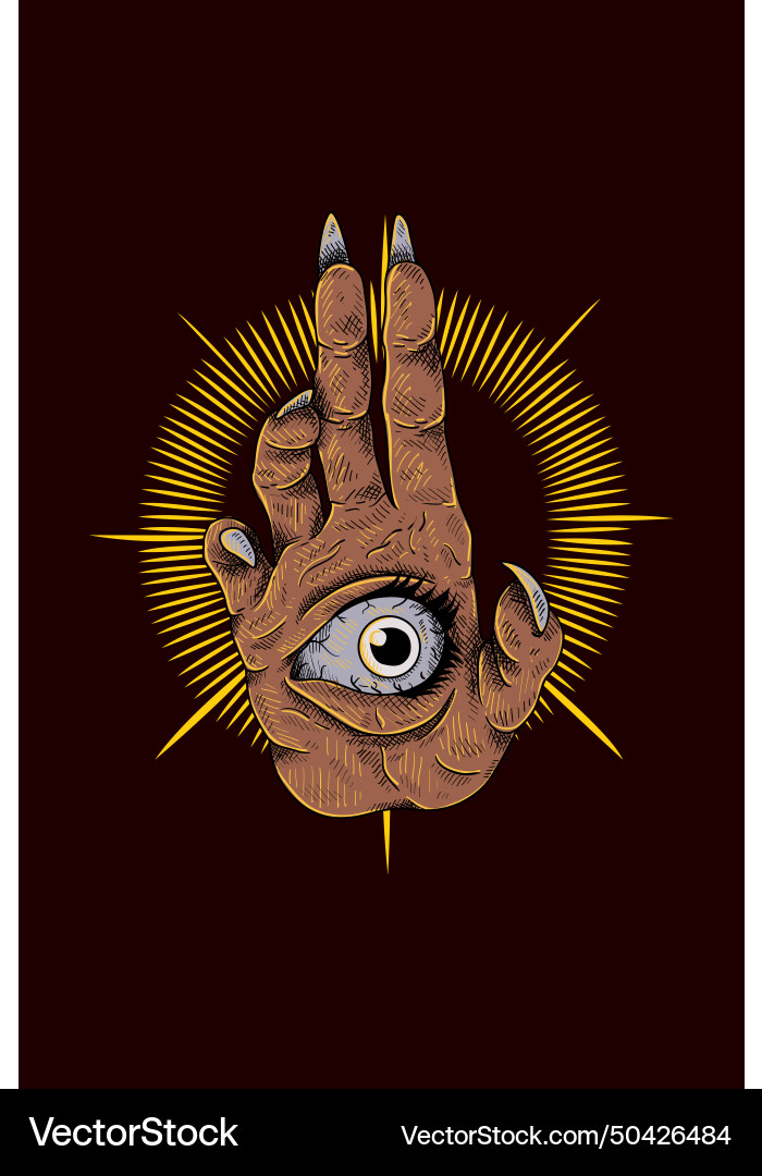Hand with eye Royalty Free Vector Image - VectorStock