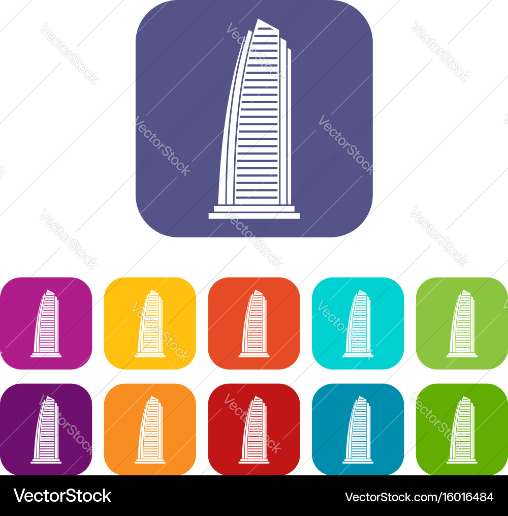 Skyscraper Icons Set Lizenzfreies Vektorbild