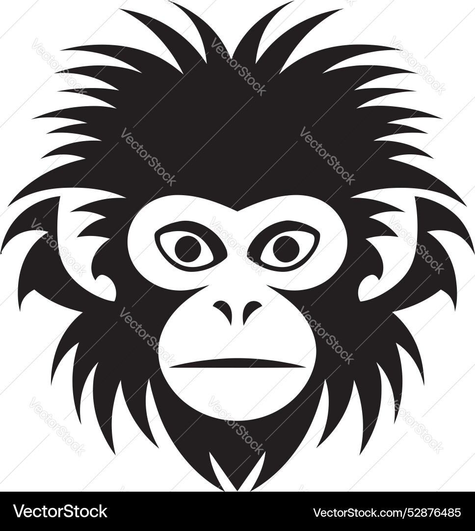 Baboon clan insignia head monogram Royalty Free Vector Image