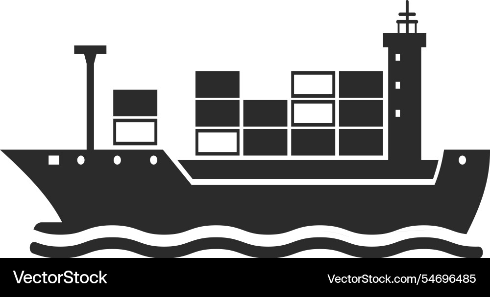 Container ship icon representing maritime Vector Image