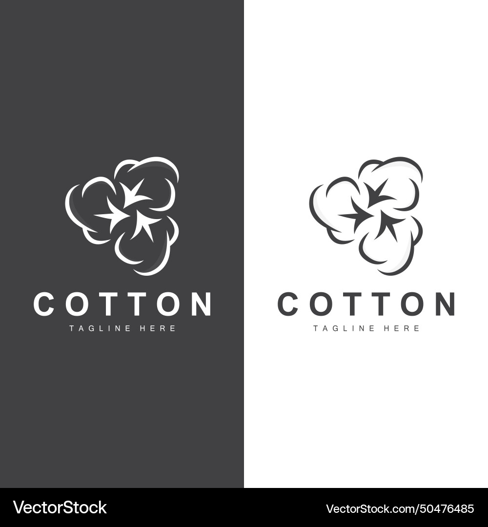 Cotton logo plant design templet symbol Royalty Free Vector