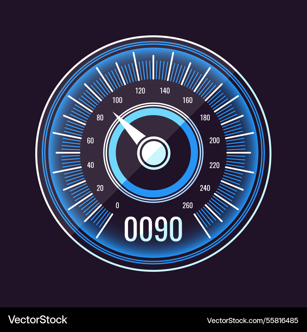 Digital speed meter panel design Royalty Free Vector Image