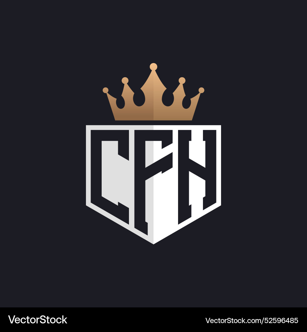 Luxury cfh logo with crown elegant initials Vector Image