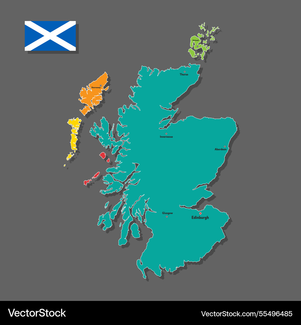 Map of scotland Royalty Free Vector Image - VectorStock