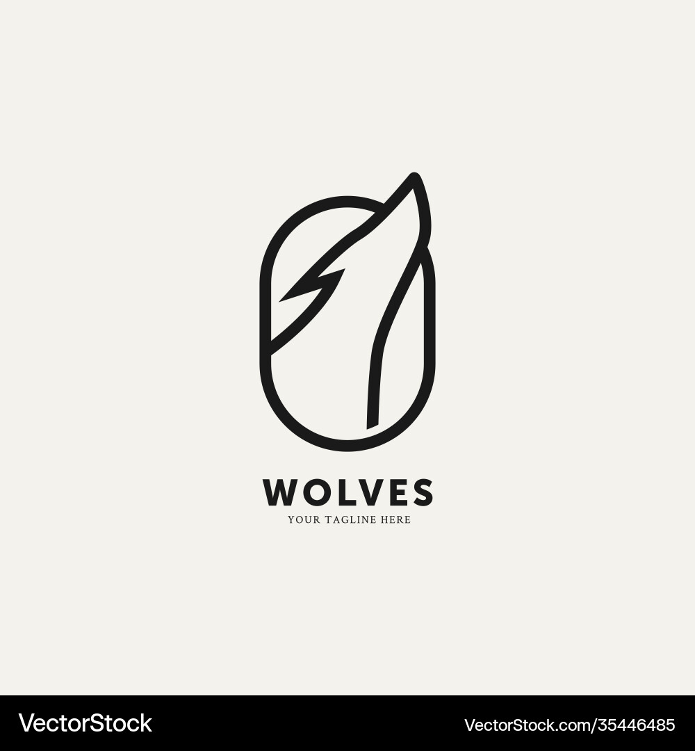 Minimalist Wolf Logo Template Royalty Free Vector Image