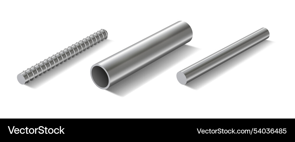 Realistic pipes and tubes for construction Vector Image