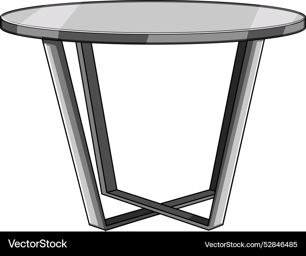 Sleek metal table cartoon Royalty Free Vector Image