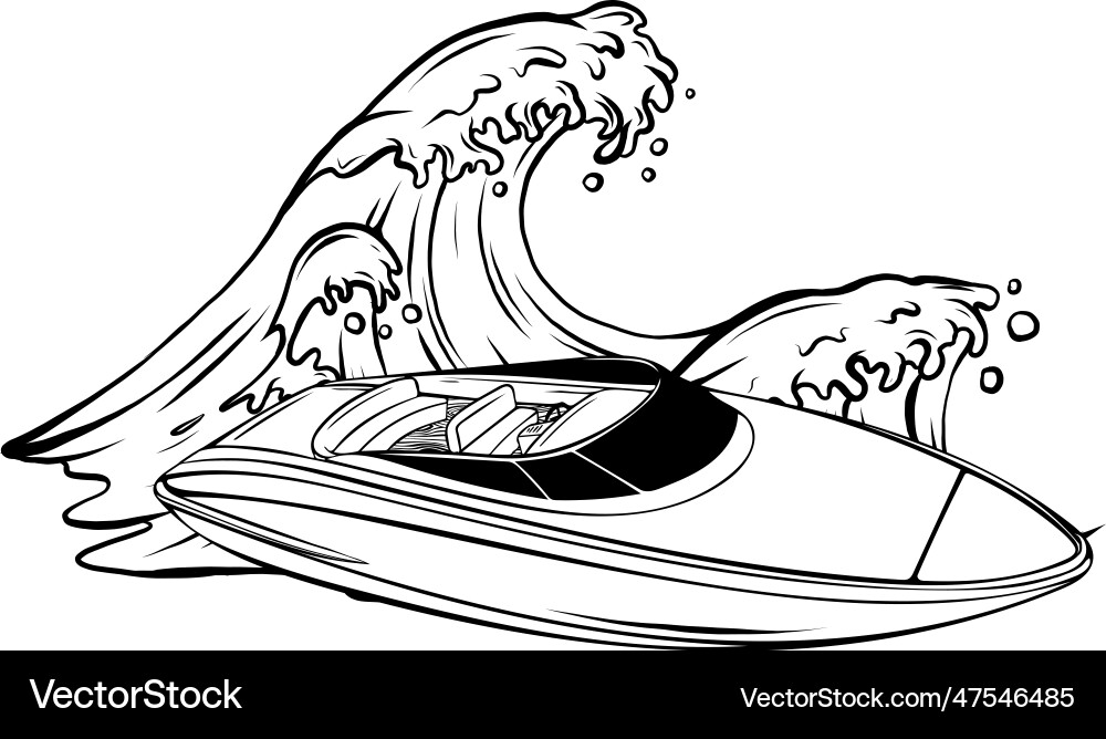 Speedboot Motorboot Silhouette Motorboot Vektorbild