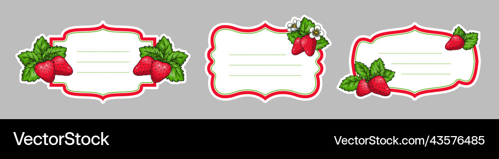Strawberry Labels & Badges Royalty Free Vector Image