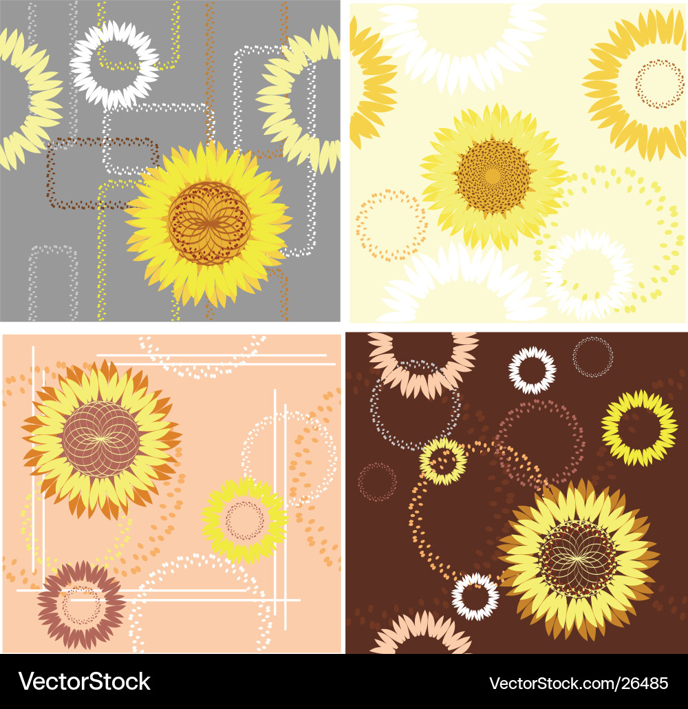 Sunflower patterns Royalty Free Vector Image - VectorStock