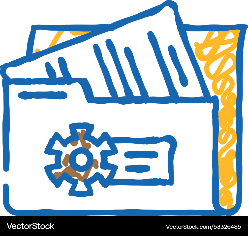 System documentation analyst icon doodle Vector Image