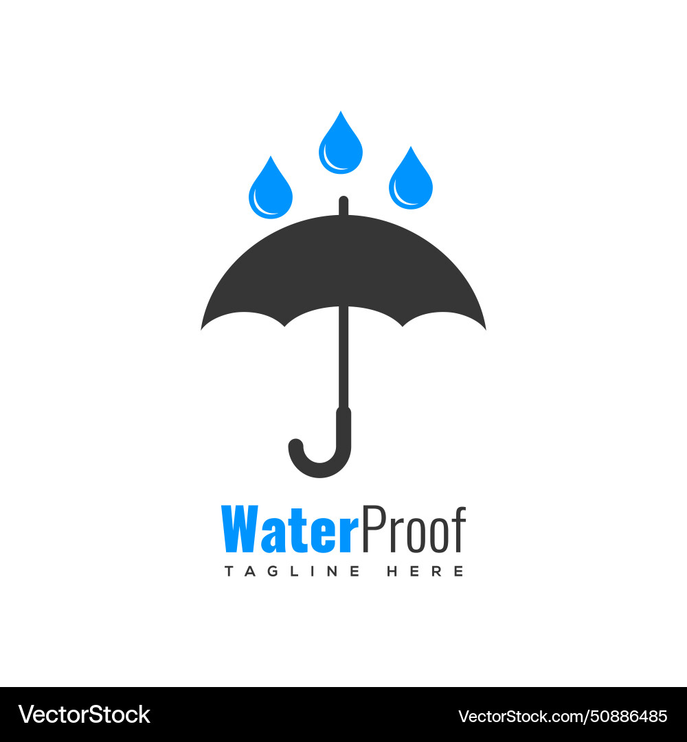 Waterproof logo design or sign symbols Royalty Free Vector