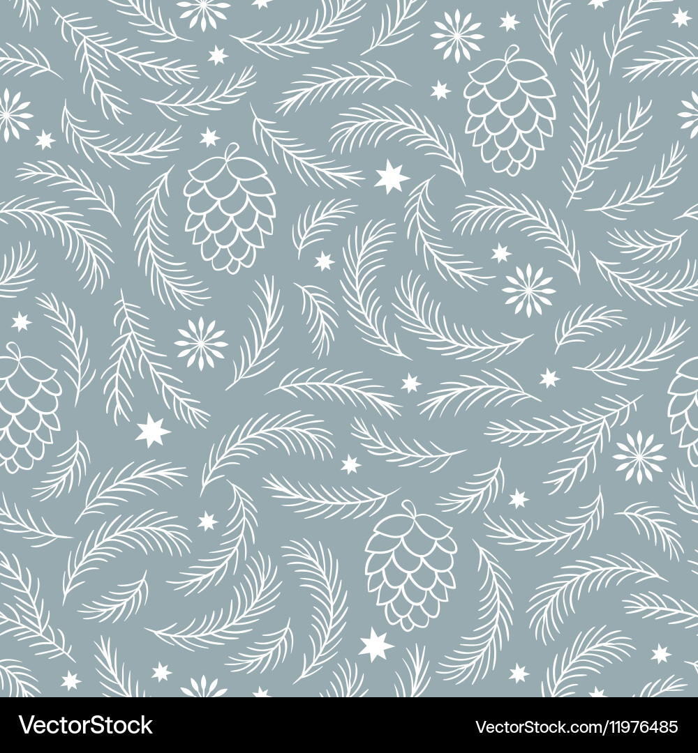 Winter Pine Branch Pattern Royalty Free Vector Image