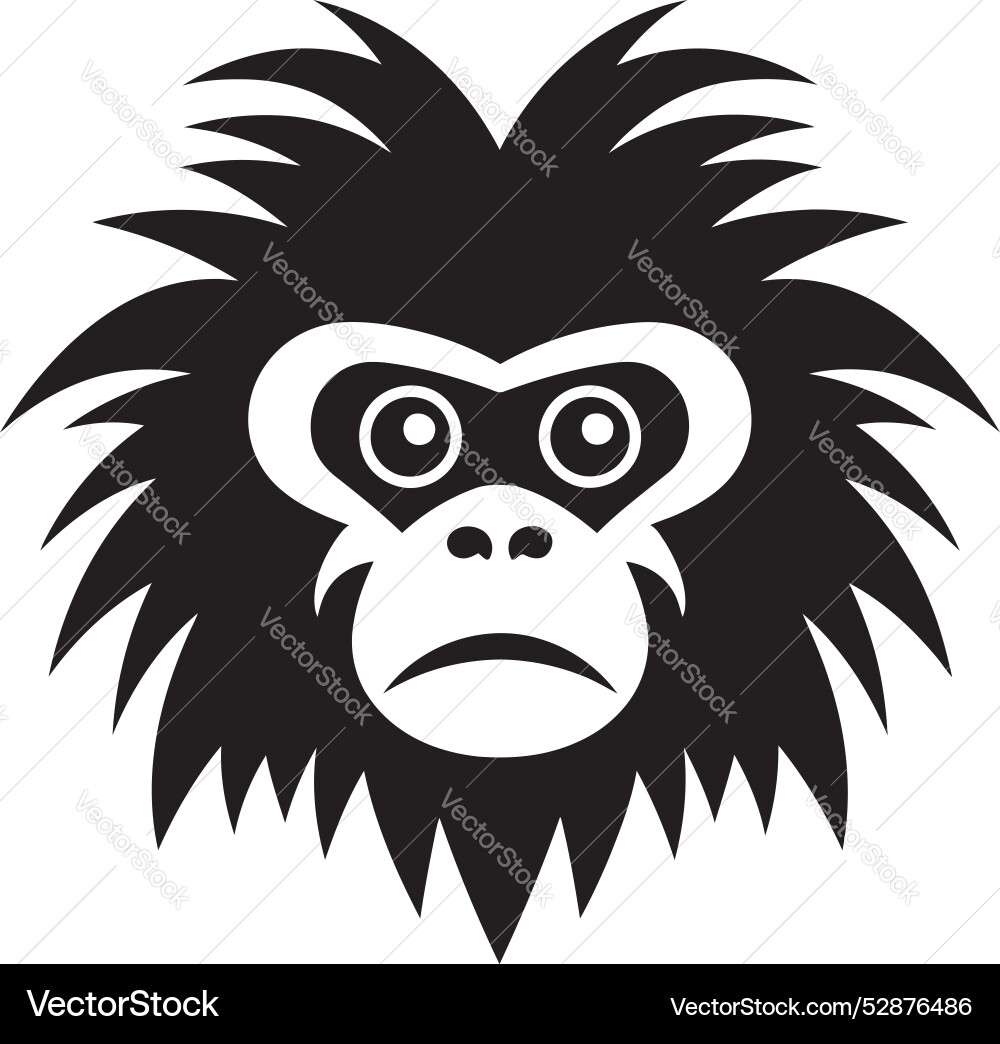 Baboon head monogram baboon crown design Vector Image