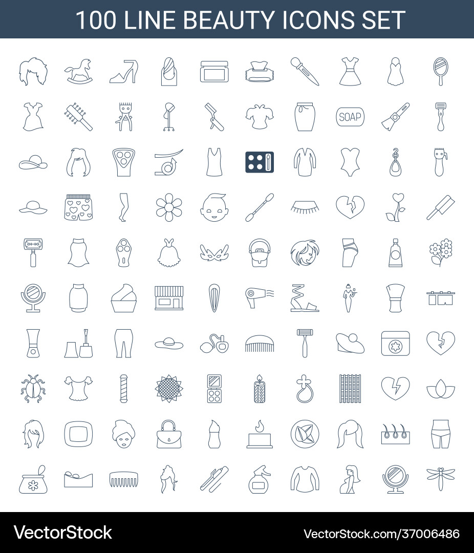 Beauty icons Royalty Free Vector Image - VectorStock