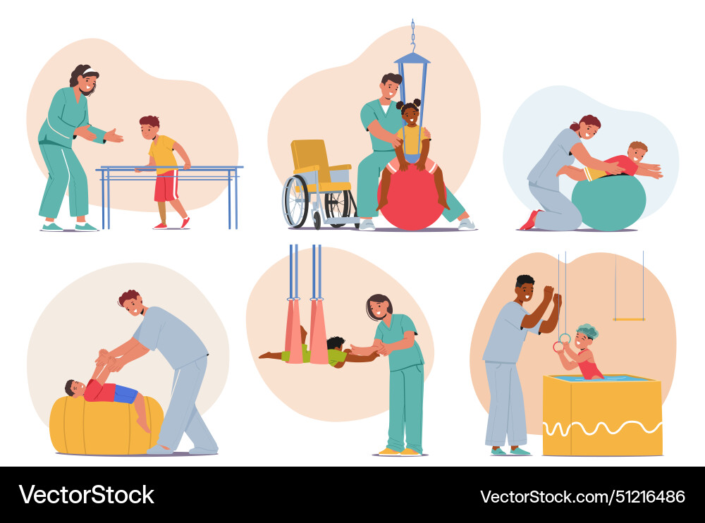 Caring medical professional characters guide Vector Image