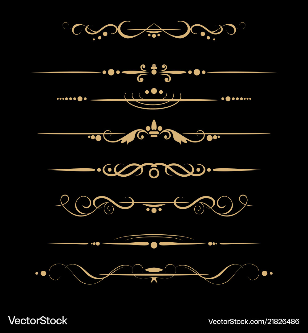 Gold Border Accent Vector Images (over 600)