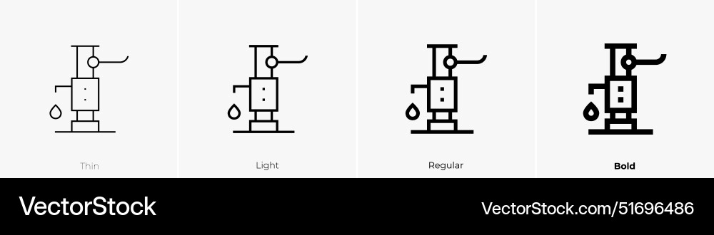Hand pump icon thin light regular and bold style Vector Image
