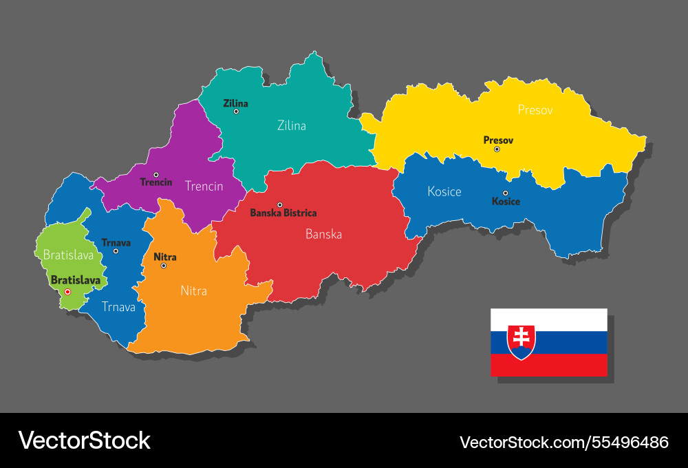 Map of slovakia Royalty Free Vector Image - VectorStock