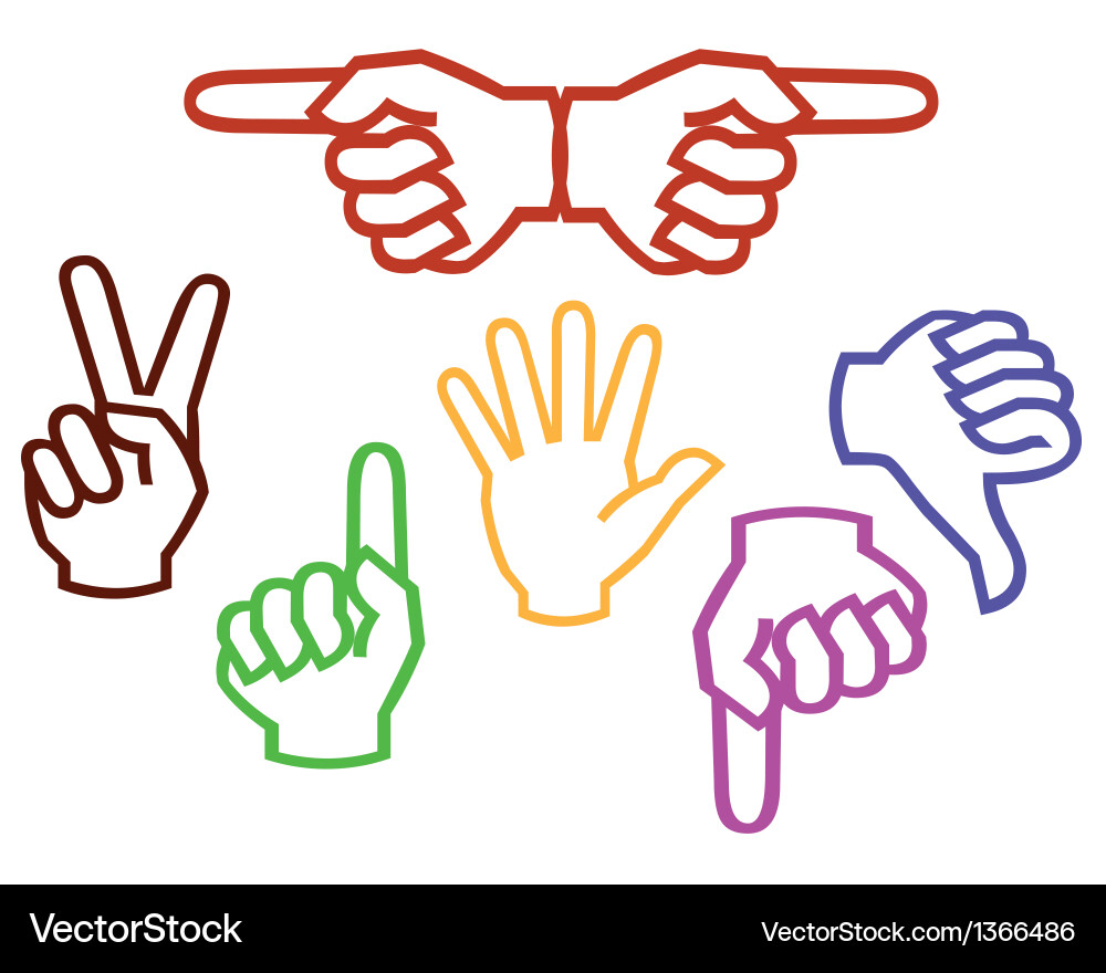 Multicolored hands Royalty Free Vector Image - VectorStock