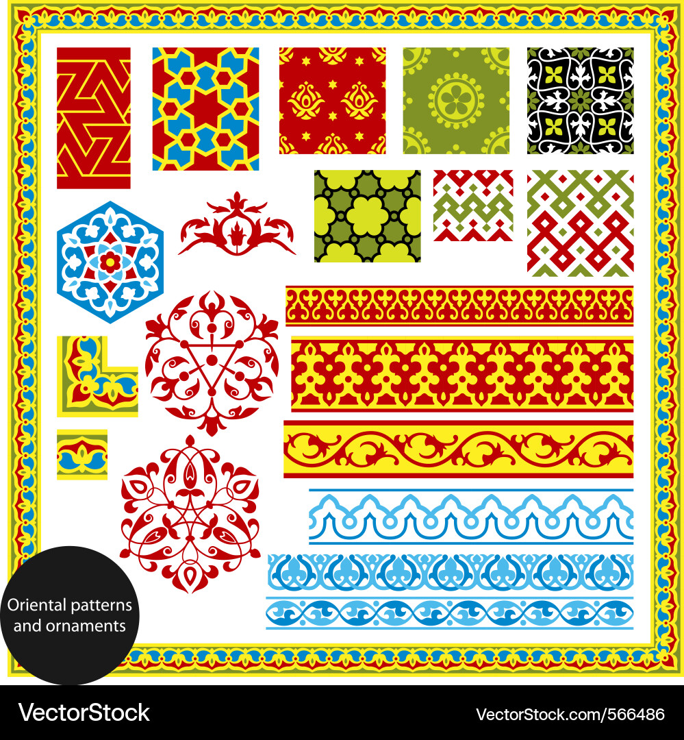 Oriental patterns Royalty Free Vector Image - VectorStock