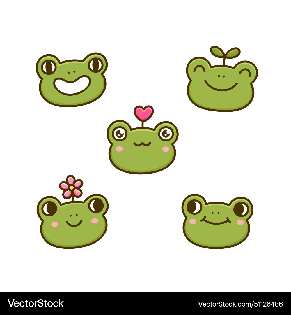 Set of cute funny frogs Royalty Free Vector Image