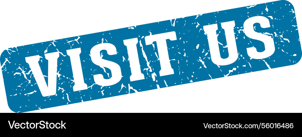Visit us rectangular sign stamp Royalty Free Vector Image